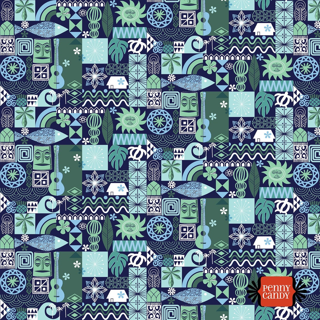 HAWAIIAN Midcentury Modern Digital SEAMLESS Repeat PATTERN for ...