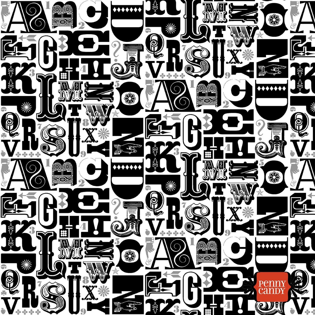 WOODTYPE ALPHABET Digital SEAMLESS Repeat Pattern for - Etsy