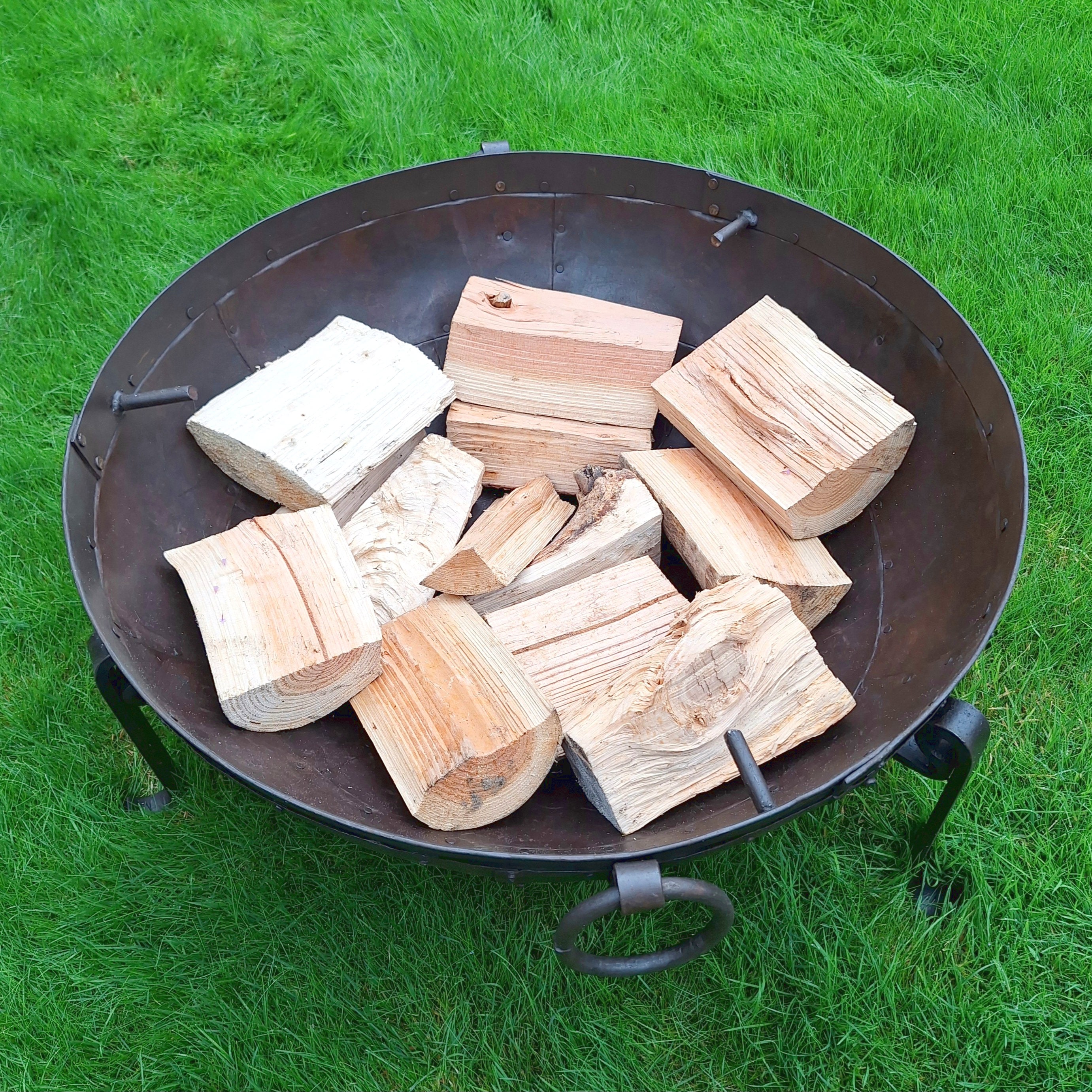 80cm Fire Pit / Fire Bowl - Handmade Indian Kadai BBQ With Stand ...