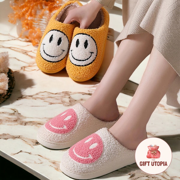 Smiley Face Slippers - Etsy