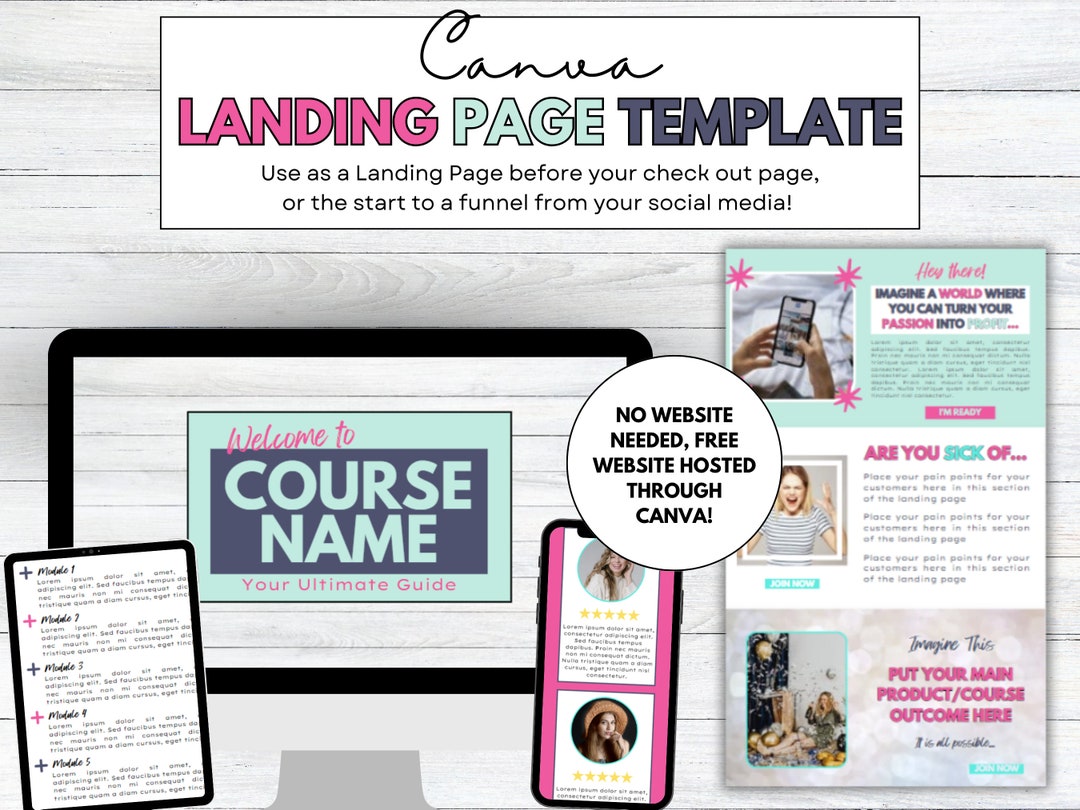 Landing Page Template for Canva - Canva Website Template - Sales Page ...