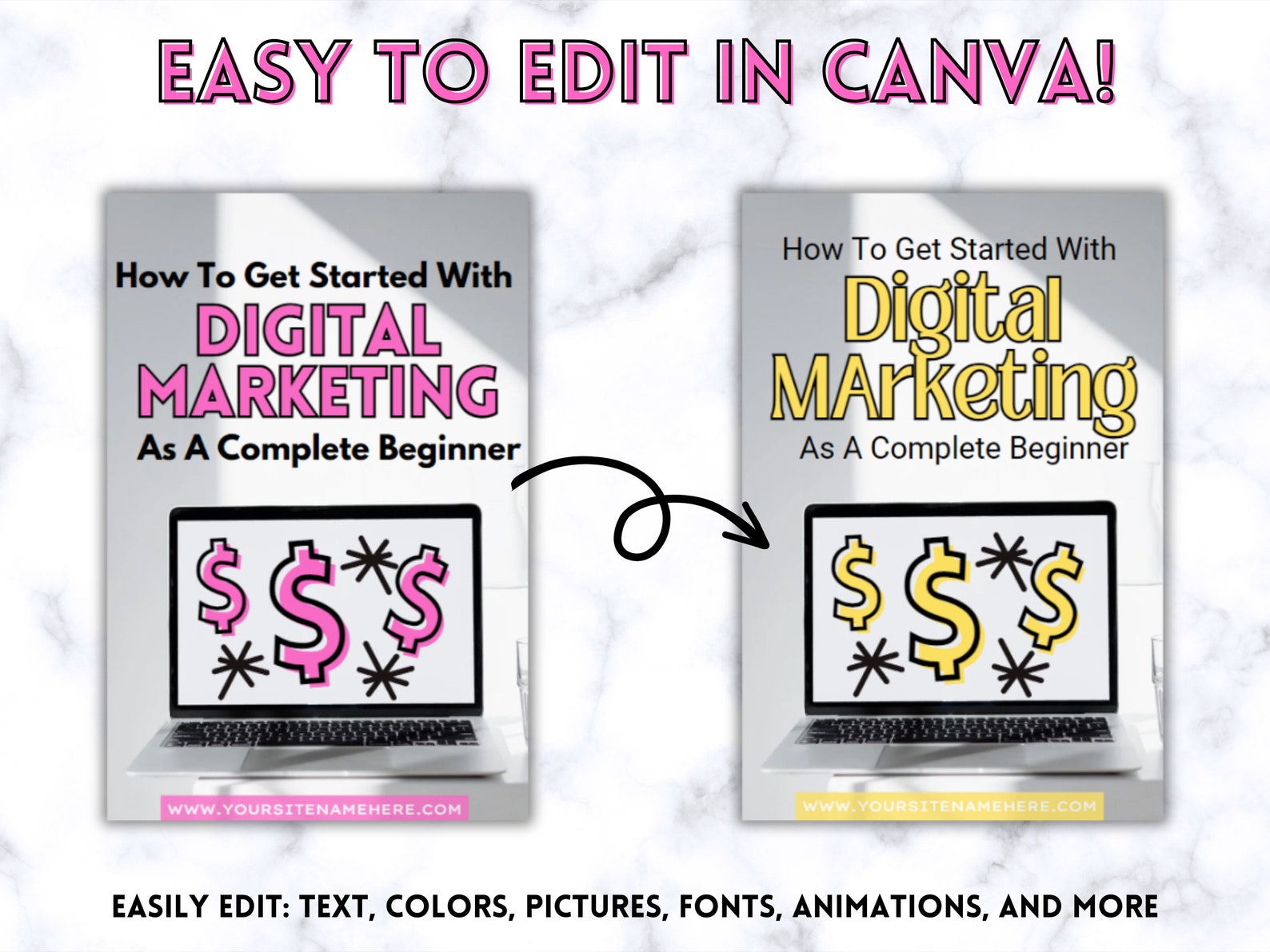 45 Animated Pinterest Templates for Canva - Pink Pinterest Pin ...