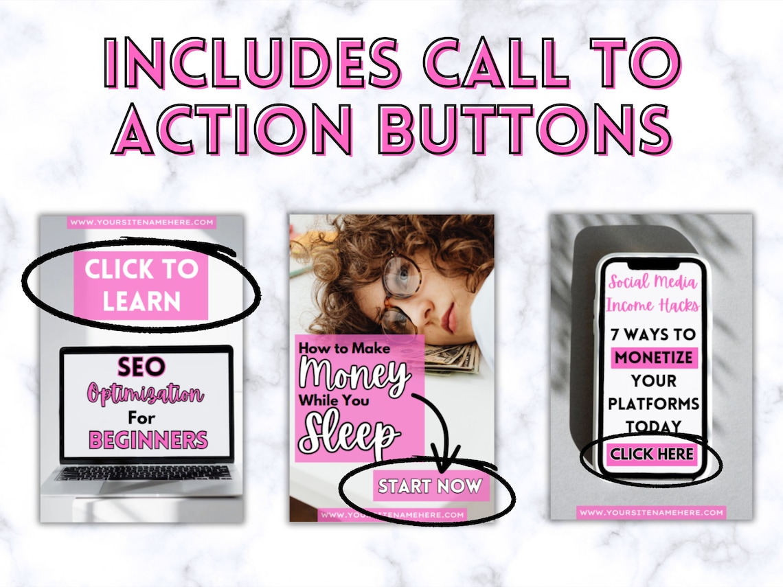 45 Animated Pinterest Templates for Canva Pink Pinterest Pin Templates ...