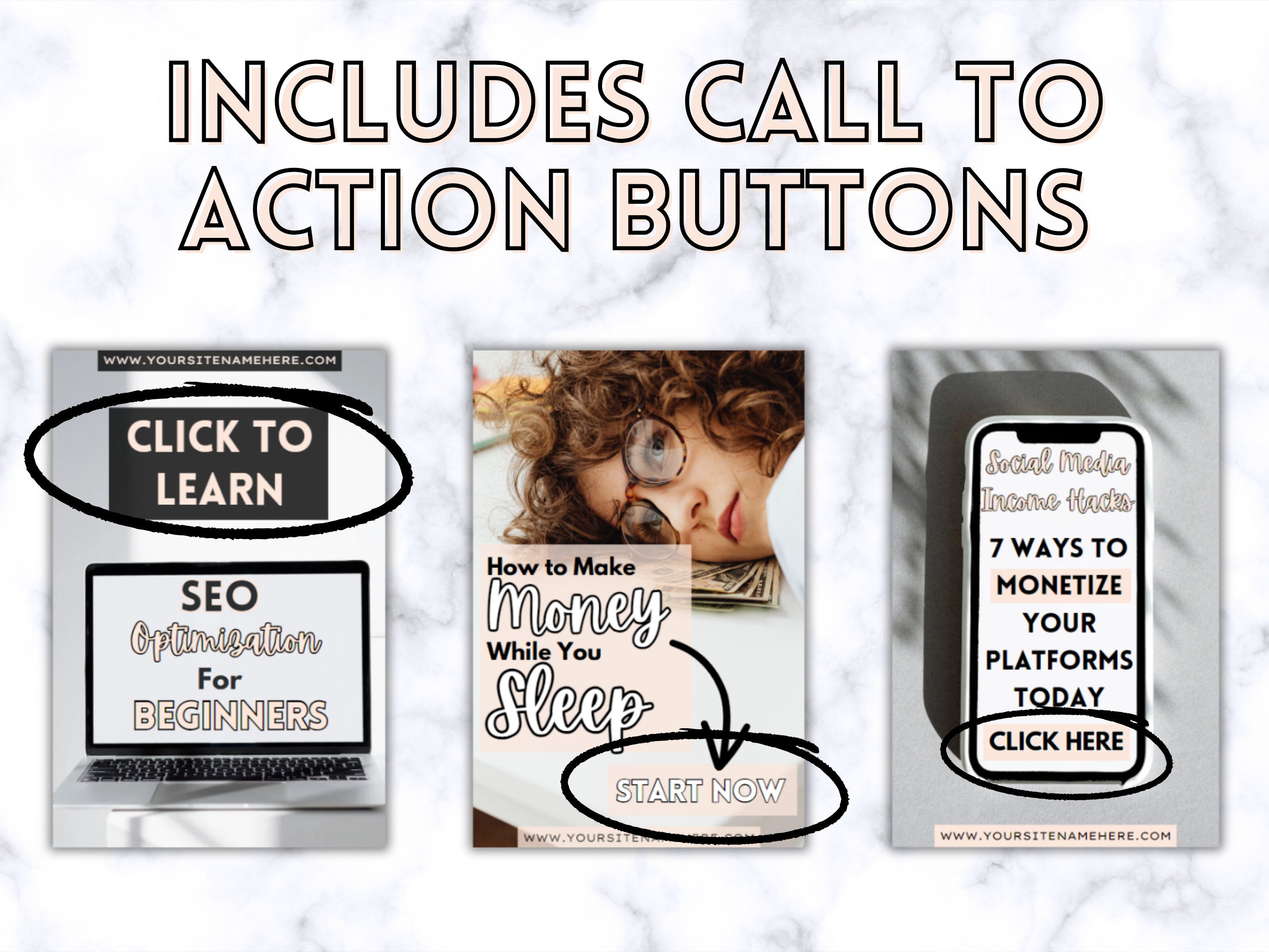 45 Animated Pinterest Templates for Canva - Peach Pinterest Pin ...