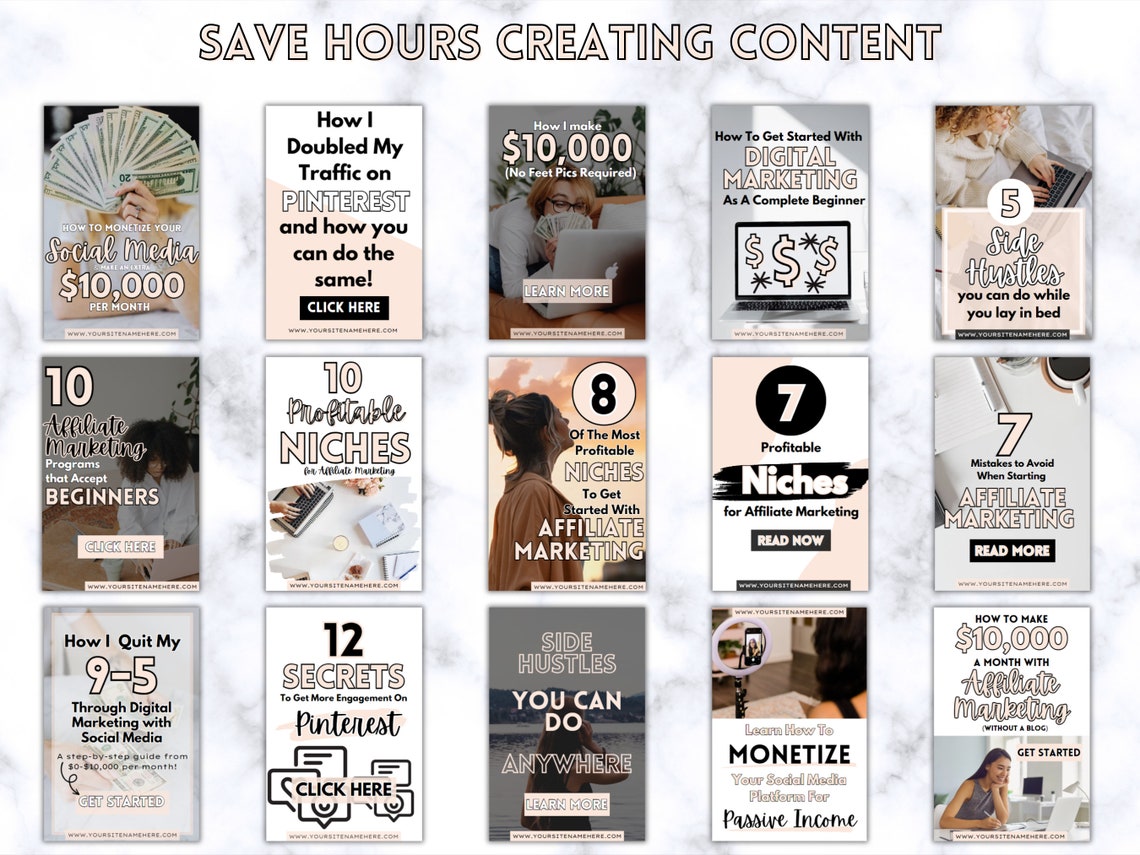 45 Animated Pinterest Templates for Canva - Peach Pinterest Pin ...