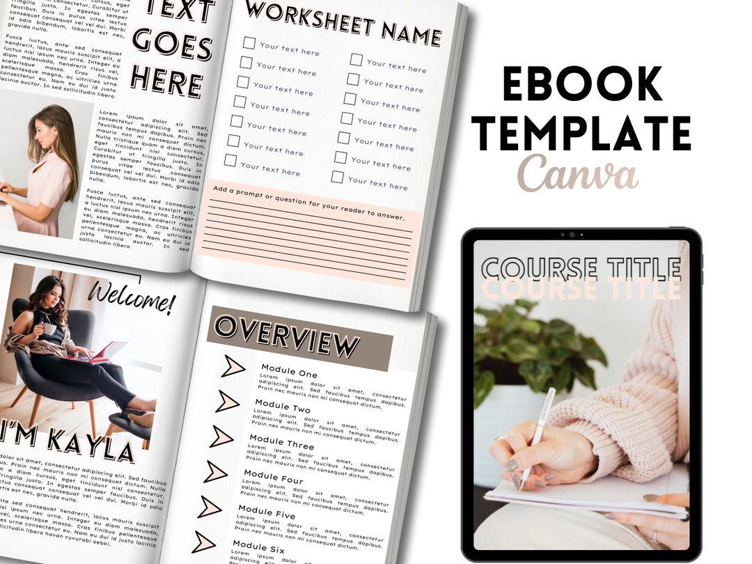 Ebook Template Canva - Editable Workbook Template for Coaches, Bloggers ...
