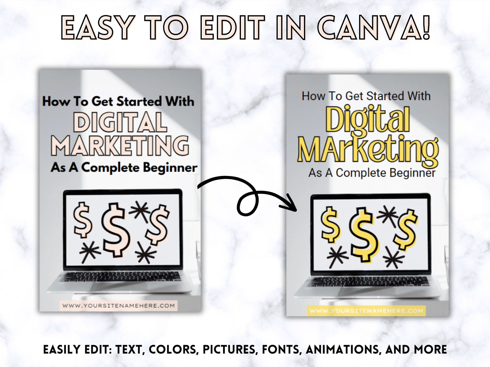 45 Animated Pinterest Templates for Canva - Peach Pinterest Pin ...