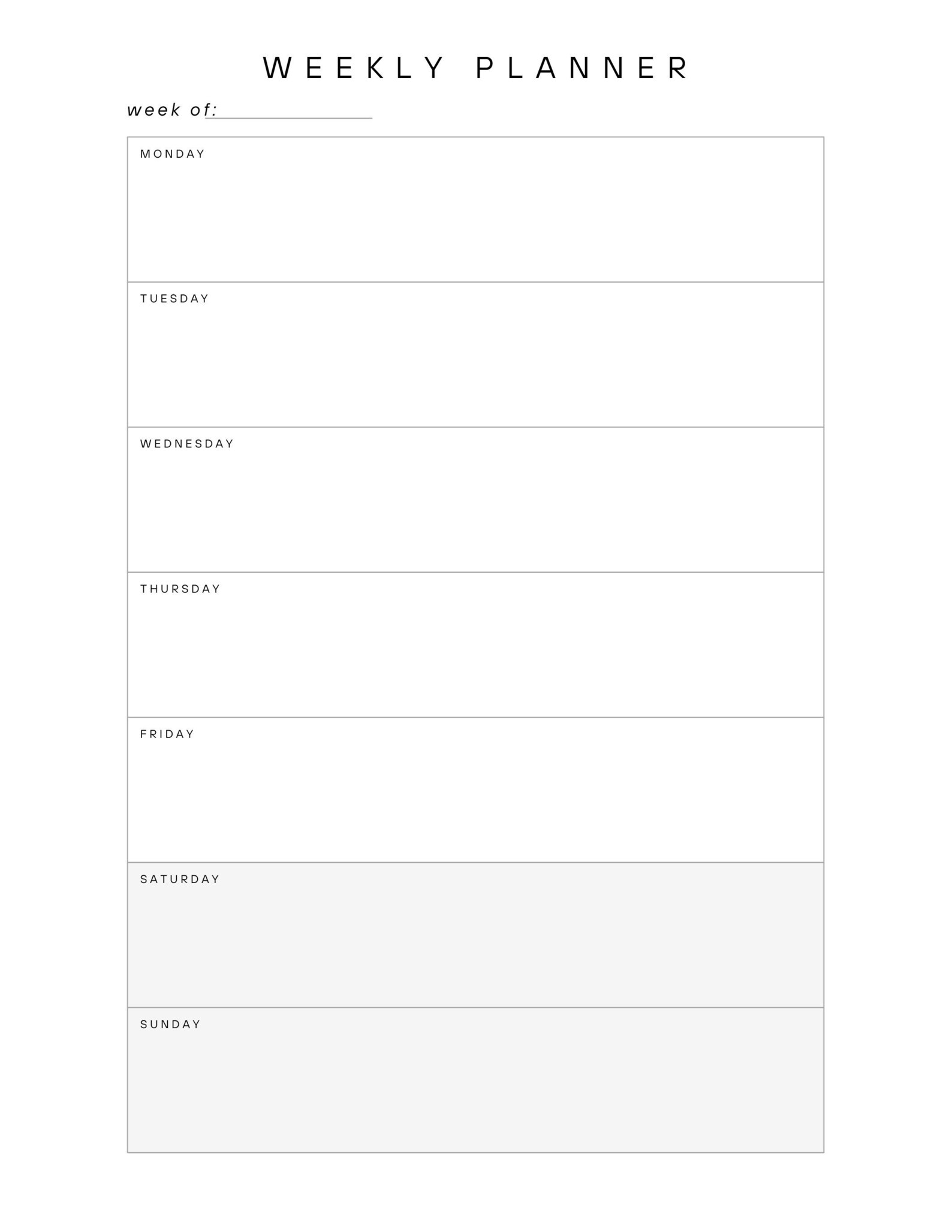 Minimalist Weekly Planner Printable | Instant Download Stay Organized ...