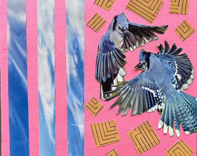 BLUE*BIRD*SKY Original Handmade Collage (paul Rust) - Etsy