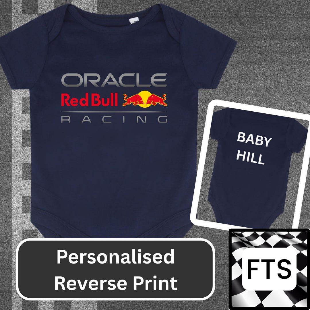 Personalised Redbull F1 Baby Bodygrow F1 Red Bull Baby Bodysuit Formula ...