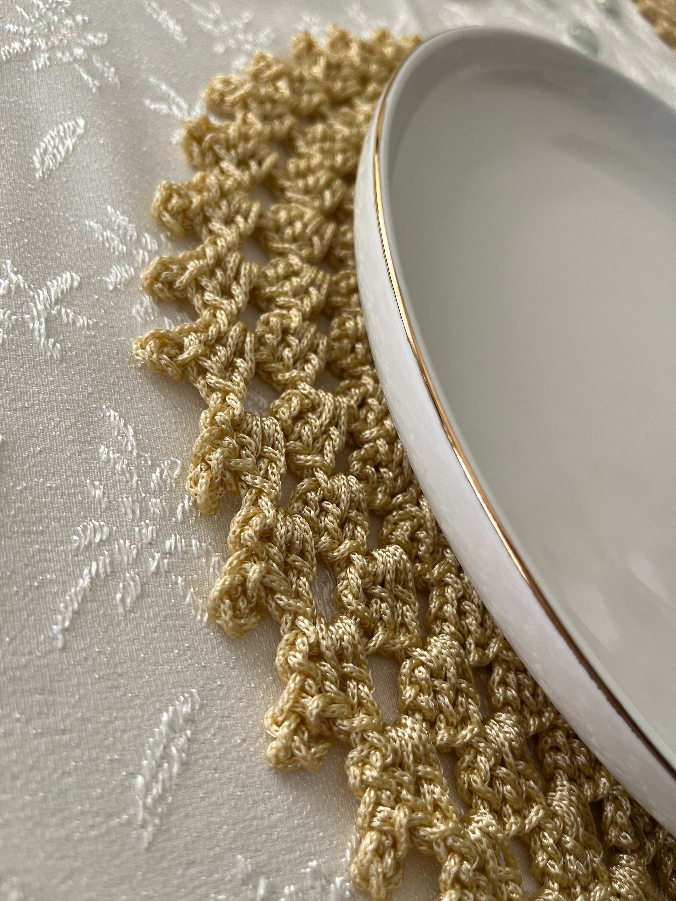 7 Pieces Supla Set, Handmade American Service, Runner, Dining Under ...