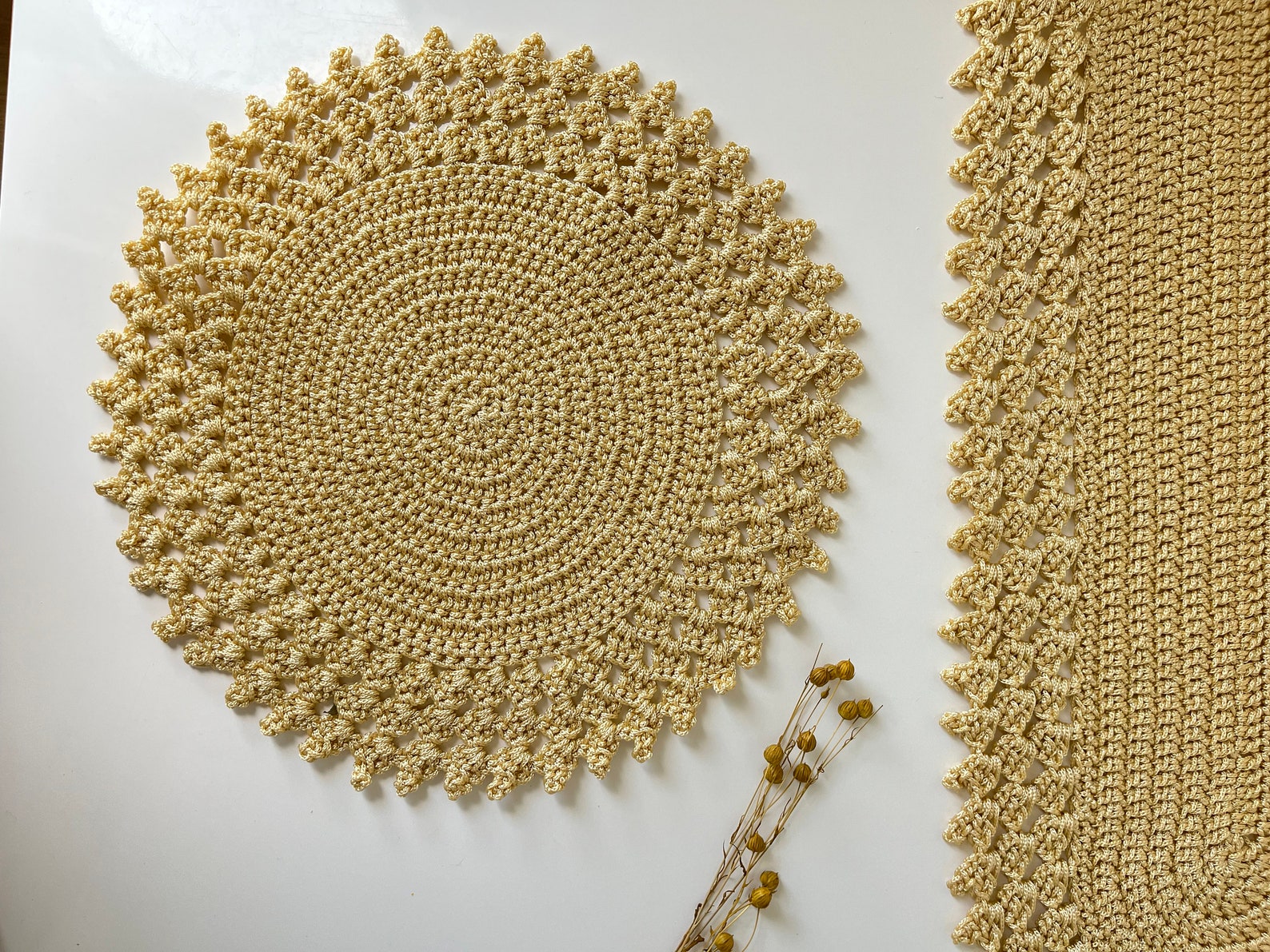 7 Pieces Supla Set, Handmade American Service, Runner, Dining Under ...