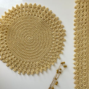 7 Pieces Supla Set, Handmade American Service, Runner, Dining Under ...