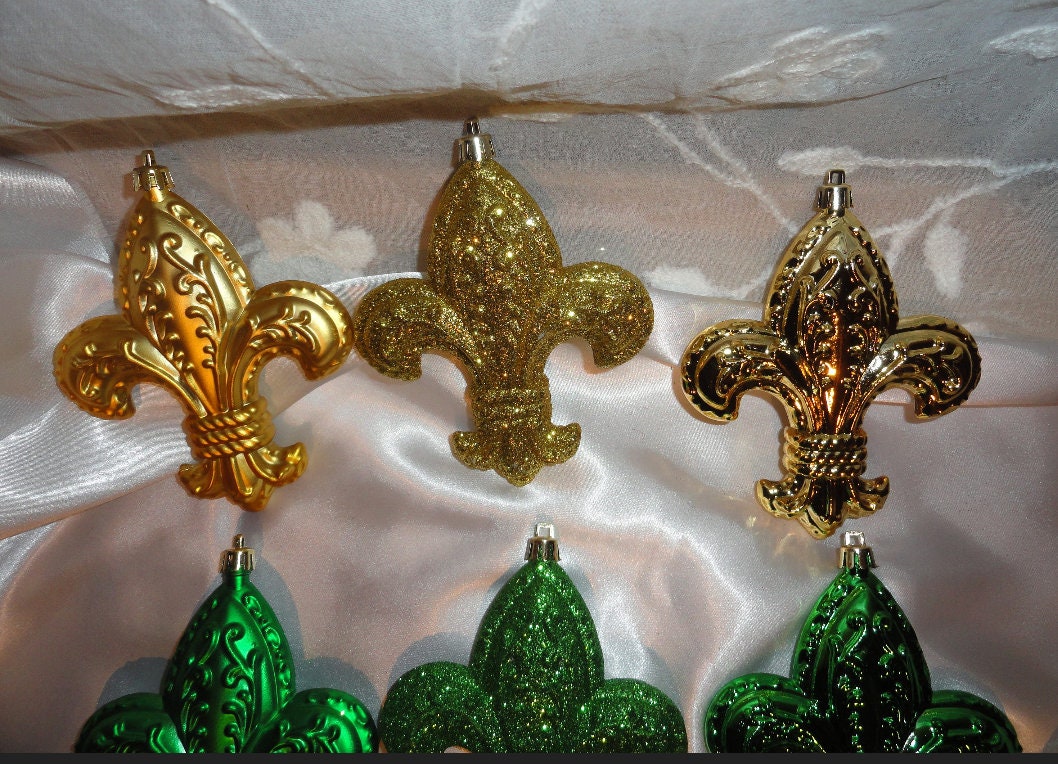 Fleur De Lis Ornaments, Mardi Gras Tree Decor, Set of 3 - Etsy