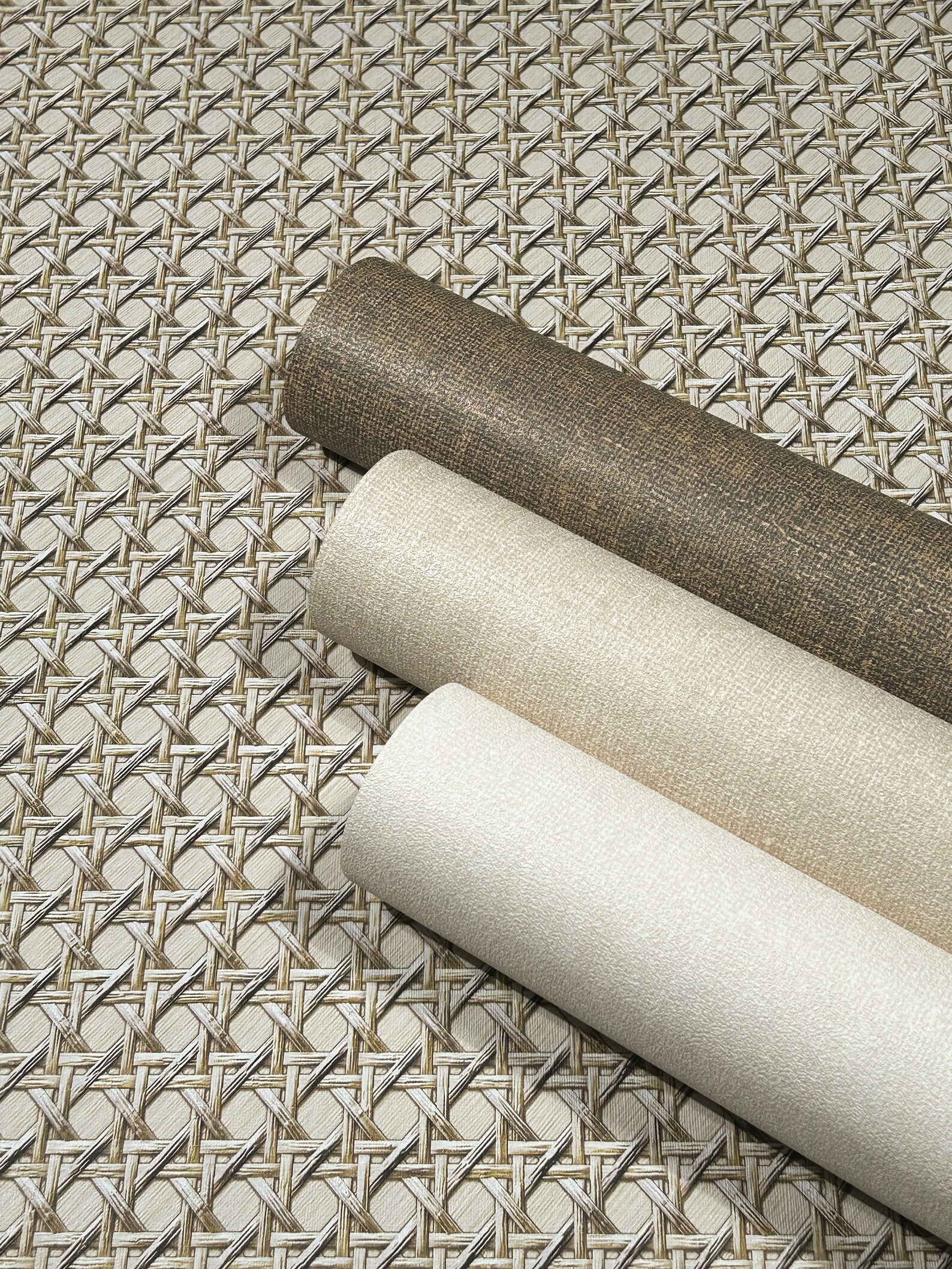 Papier peint en rotin naturel de qualité supérieure, effet toile de ...