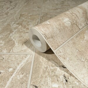 Travertine Wallpaper Distressed Marble Stone Slab Effect 3D Textured ...