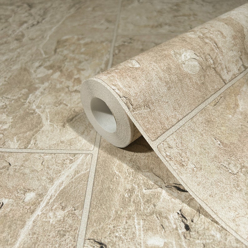 Travertine Wallpaper Distressed Marble Stone Slab Effect 3D Textured ...