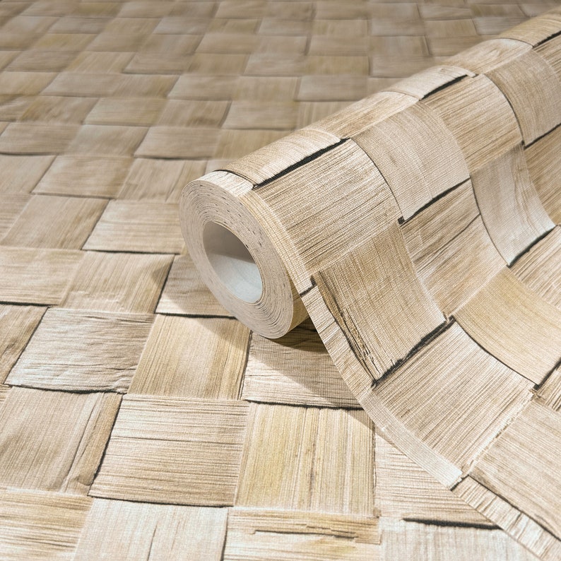 Rattan Palm Woven Basketweave Effect Traditional Wallpaper 3D Textured ...
