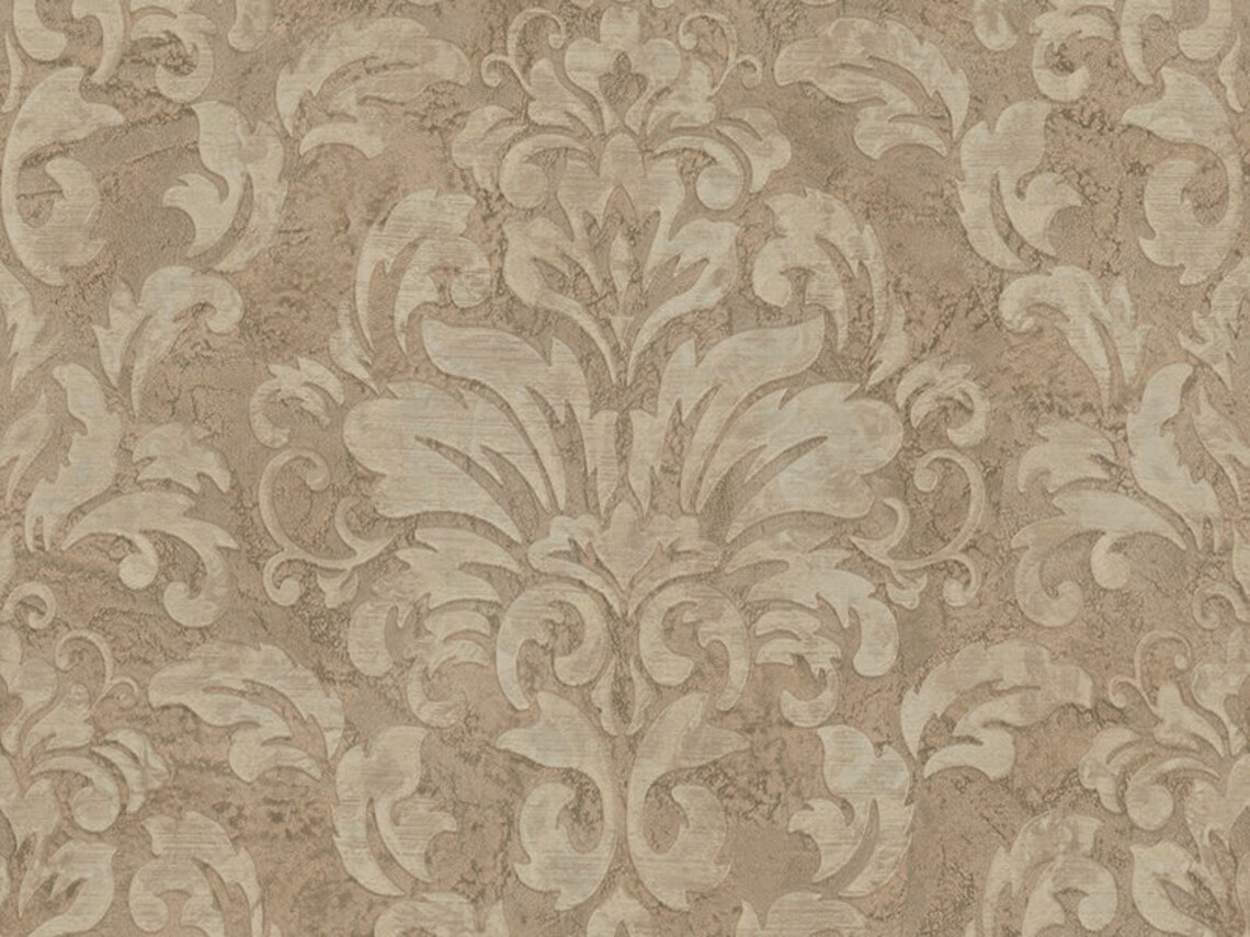 Gold Embossed Damask Wallpaper 3D Textured Wallcovering Perfect for ...