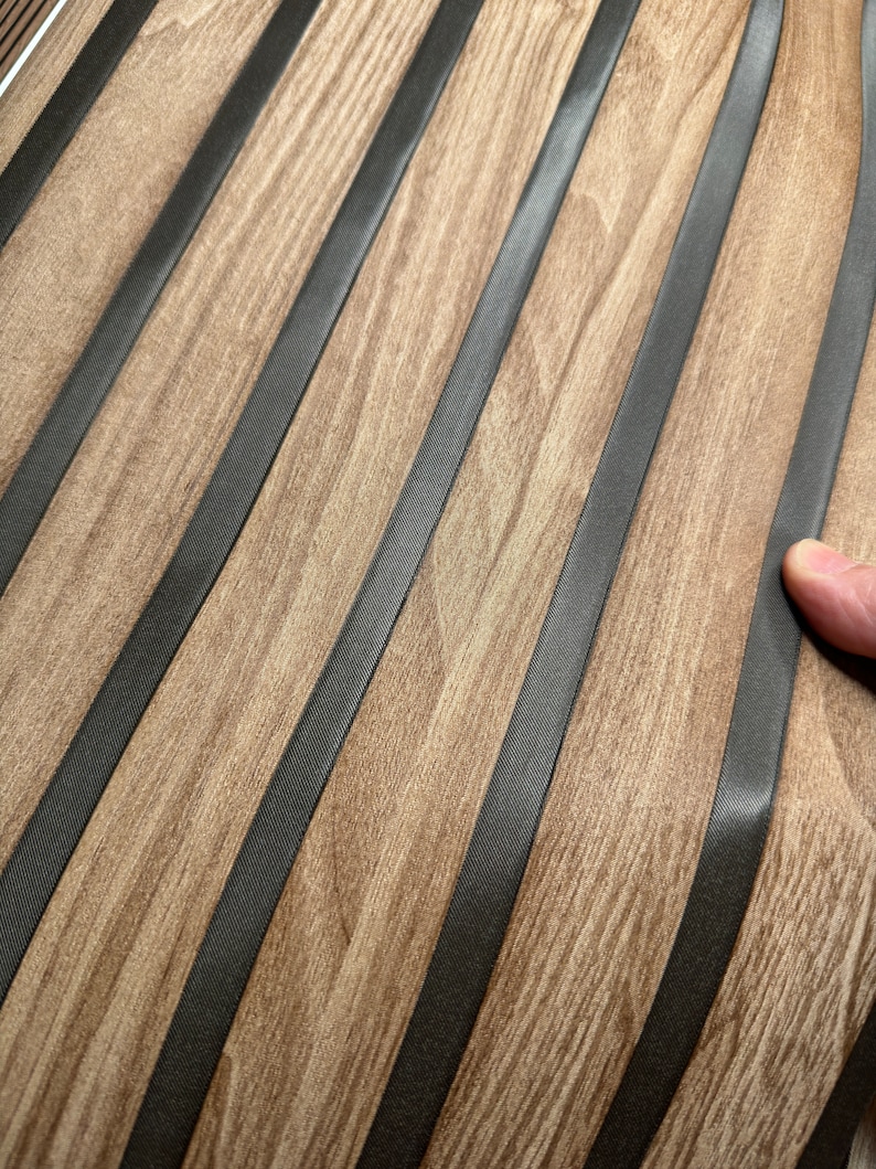 Vinyl Oak Wooden Slat Plank Faux Wood Look Textured Modern 3D Wallpaper ...