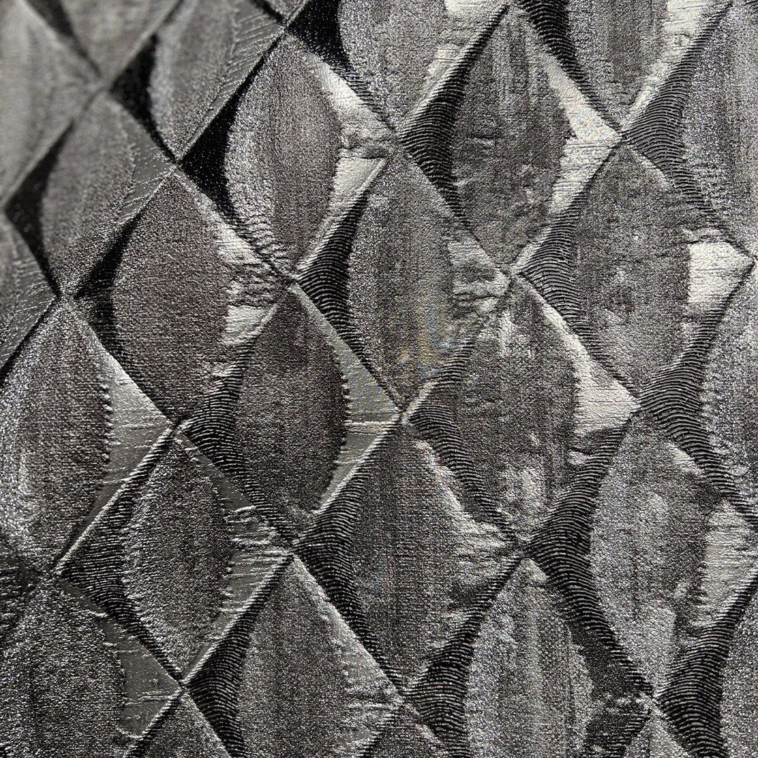 3D Black Diamond Textured Metallic Wallpaper Perfect for Adding Accent ...