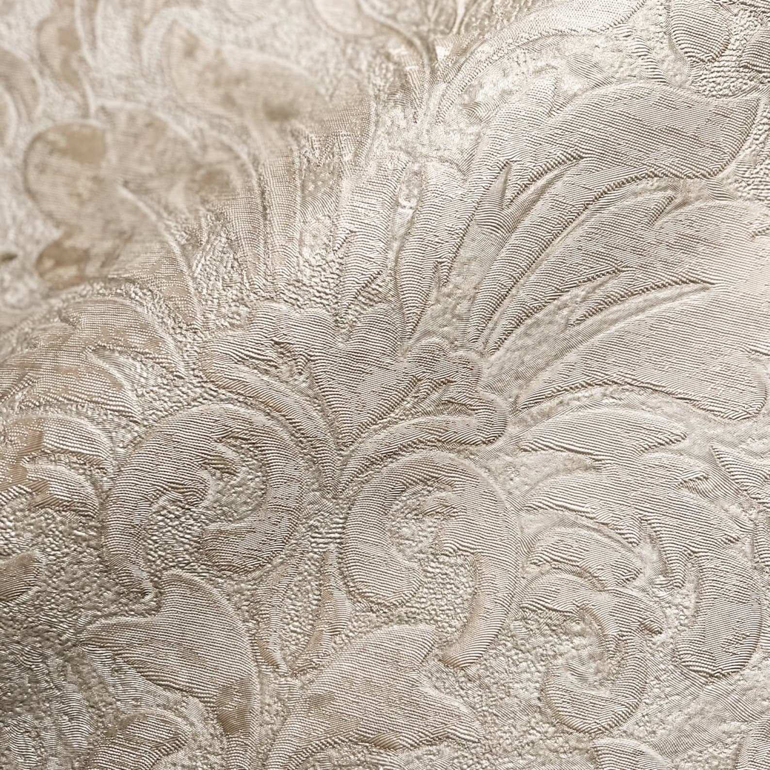 Beige Embossed Damask Wallpaper 3D Textured Wallcovering Perfect for ...