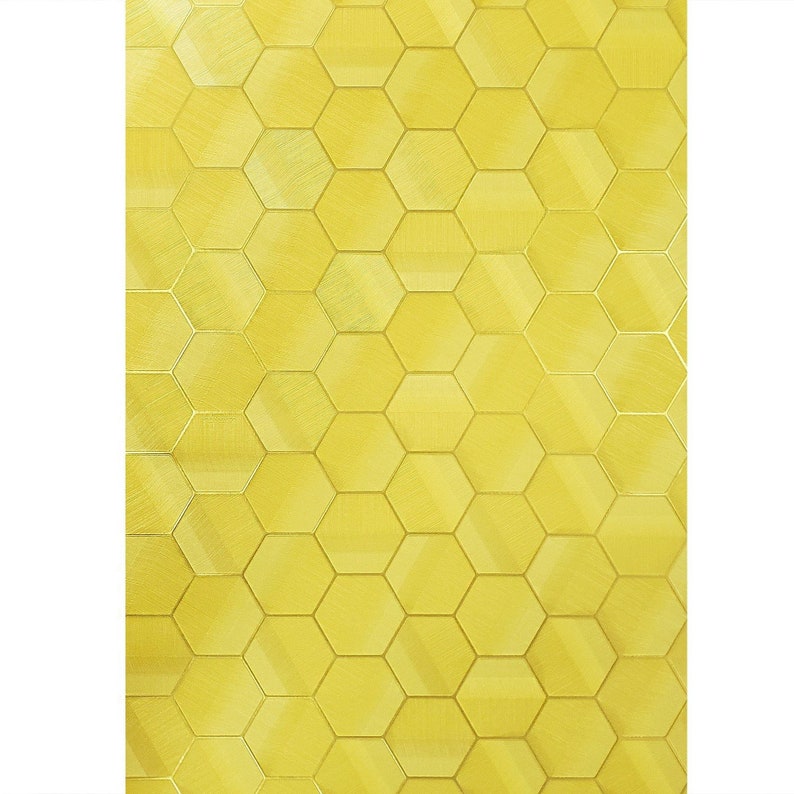 Yellow Bumblebee Hexagon Pattern Thick Faux Grasscloth Texture ...