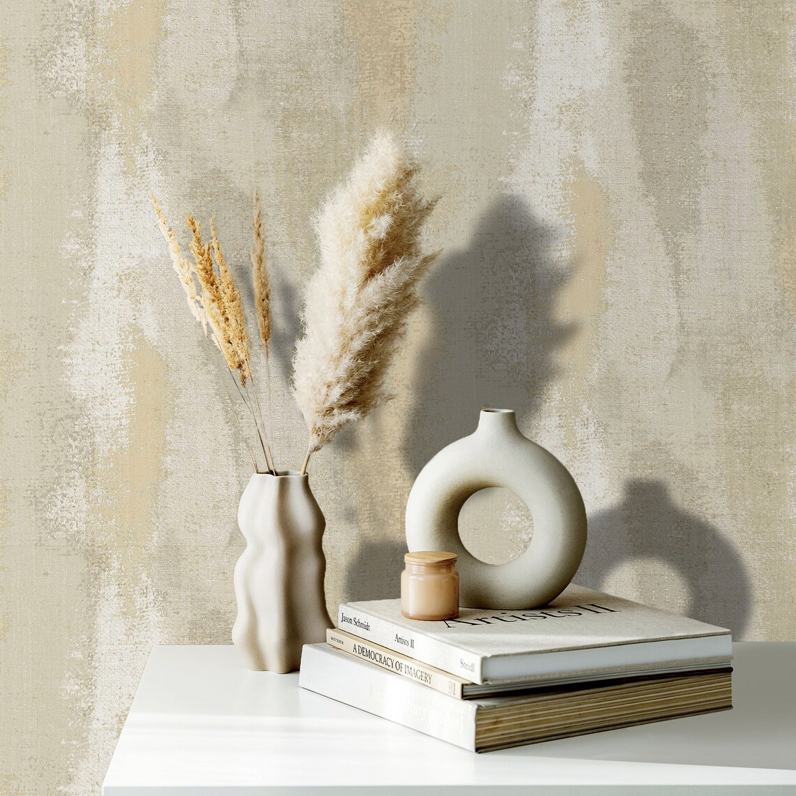 Abstract Art Deco Wallpaper, Modern Relaxing Wallpaper, Calm Earthy ...