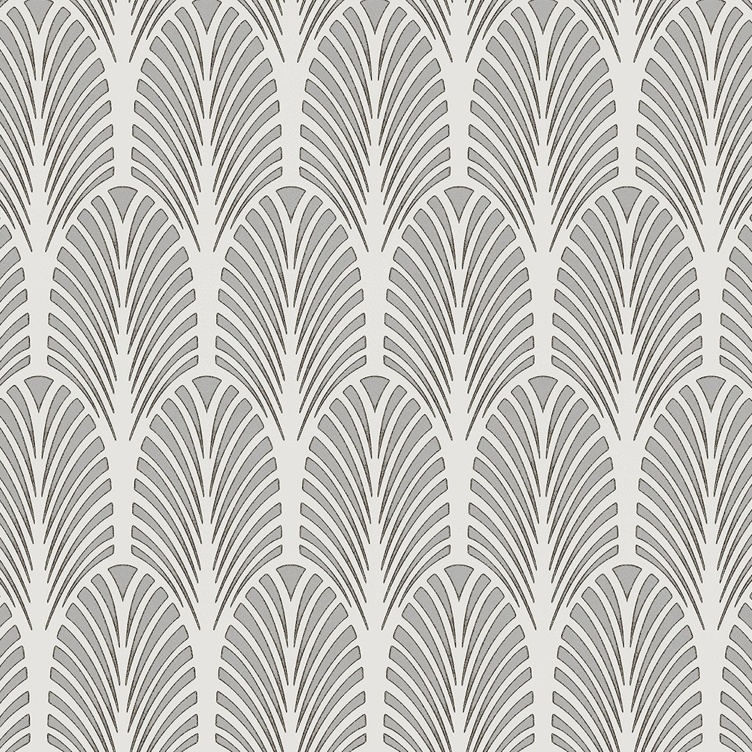 Art Deco Geometric Fan Shade Wallpaper, Classic Contemporary, 3D ...