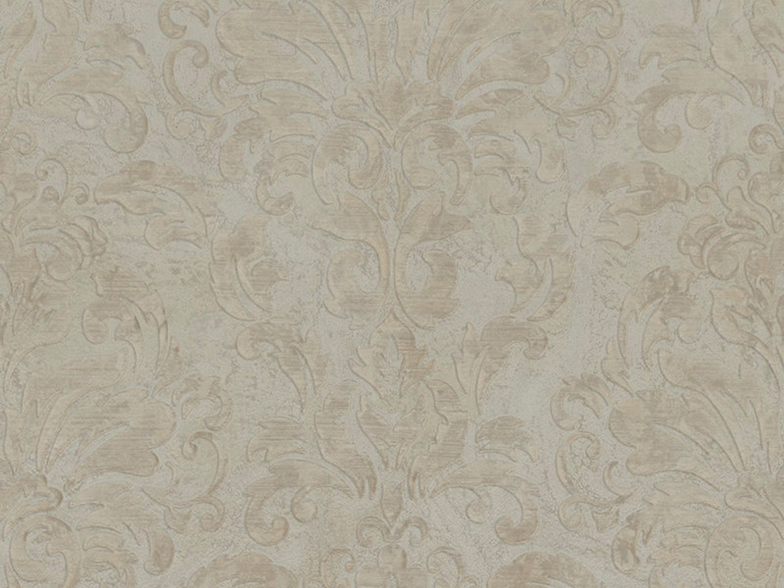 Beige Embossed Damask Wallpaper 3D Textured Wallcovering Perfect for ...