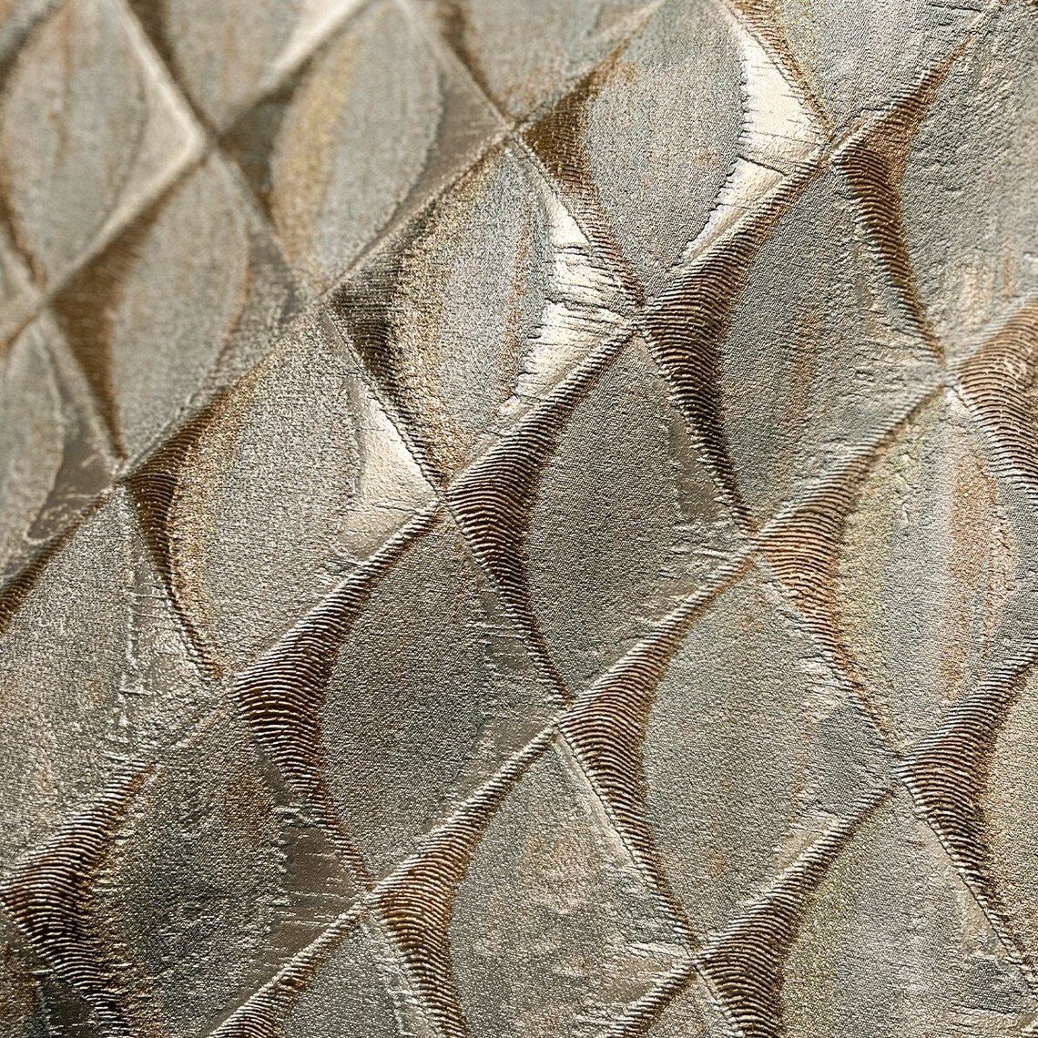 3D Green Diamond Textured Metallic Wallpaper Perfect for Adding Accent ...