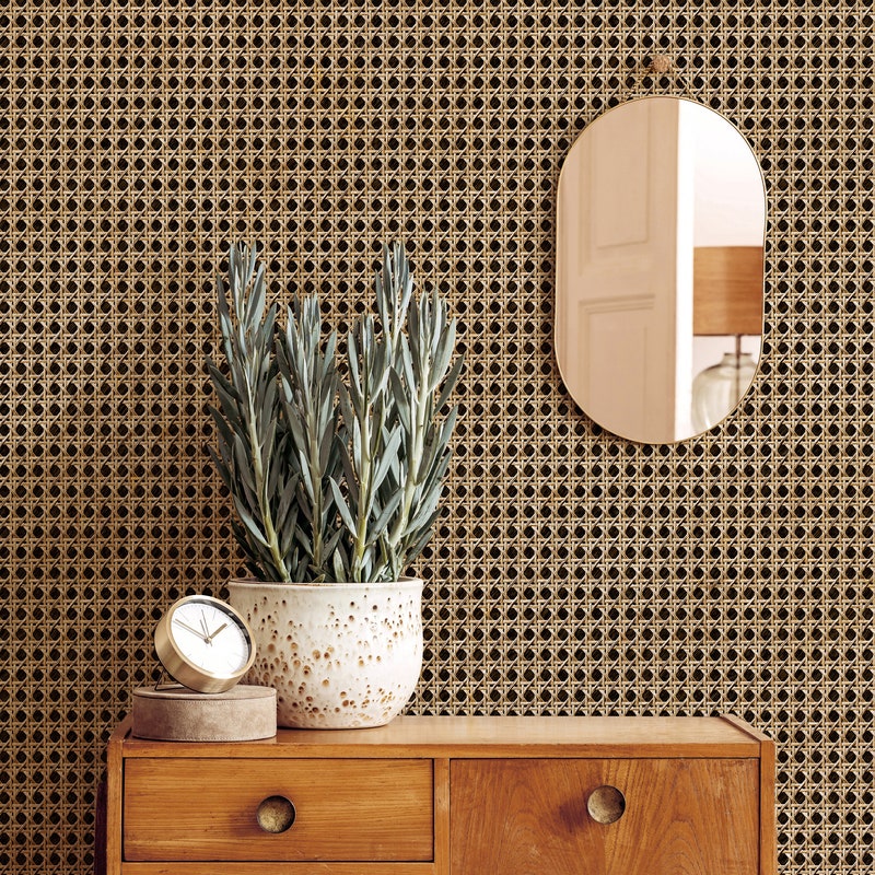 Rattan Wallpaper - Etsy