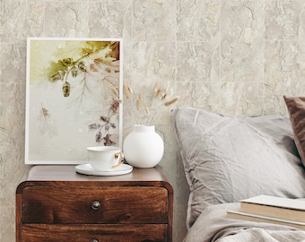 Travertine Wallpaper Distressed Marble Stone Slab Effect 3D Textured ...