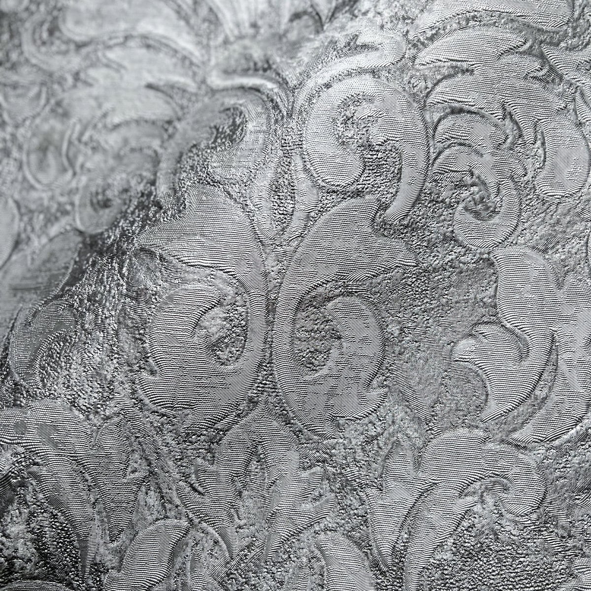 Silver Gray Embossed Damask Wallpaper 3D Textured Wallcovering Perfect ...