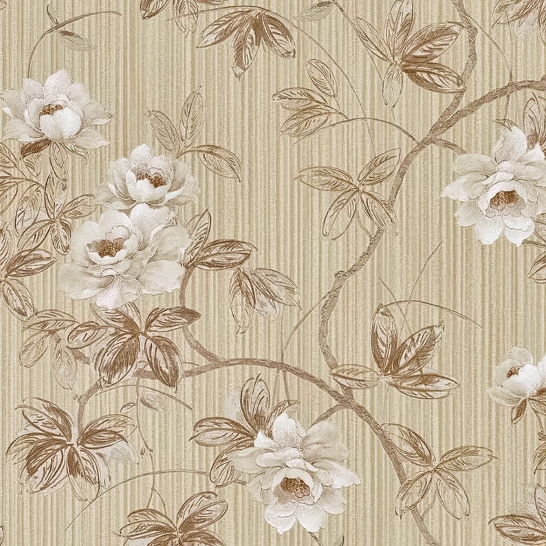 Embossed Floral Wallpaper 3D Textured Vinyl Wallcovering - Etsy
