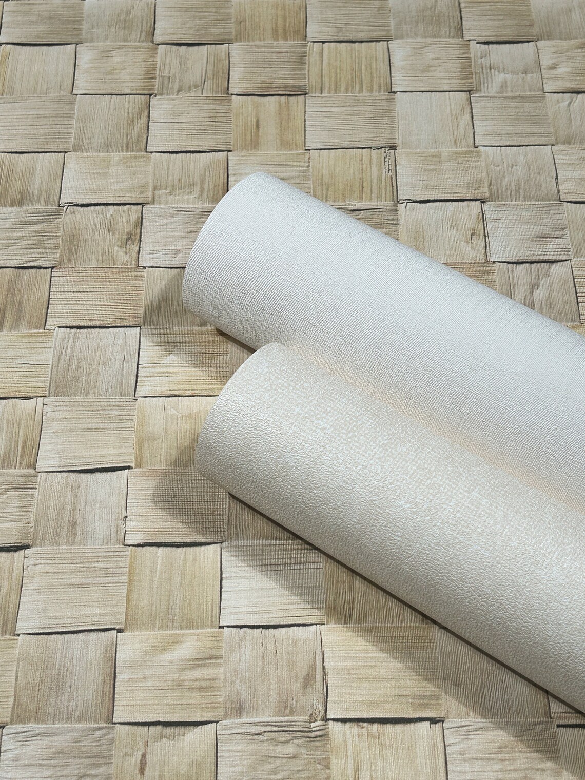 Rattan Palm Woven Basketweave Effect Traditional Wallpaper 3D Textured ...