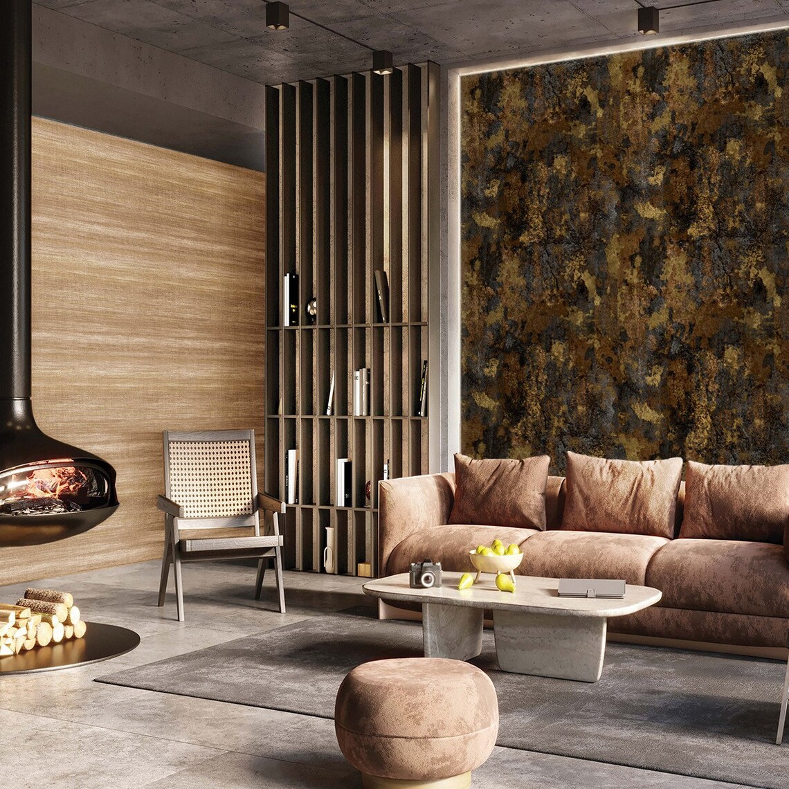 3D Rustic Stone Marble Wallpaper, Embossed Textured Metallic Wallpaper ...