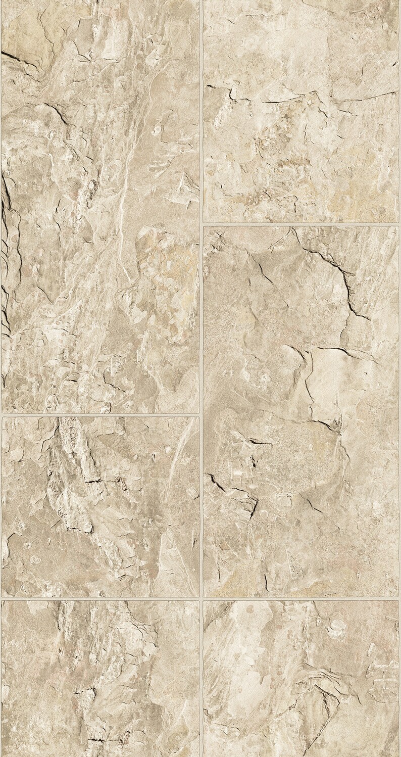 Travertine Wallpaper Distressed Marble Stone Slab Effect 3D Textured ...