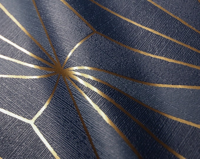 Gold Geometric Diamond Pattern Blue 3D Textured Wallpaper - Etsy