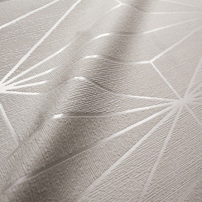 Silver Geometric Diamond Pattern Beige 3D Textured Wallpaper - Etsy