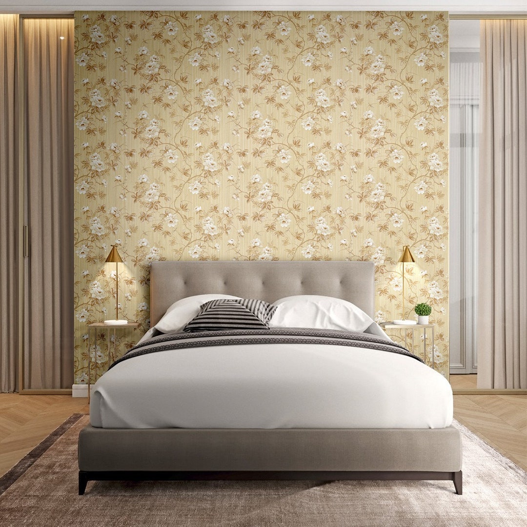 Embossed Floral Wallpaper 3D Textured Vinyl Wallcovering - Etsy