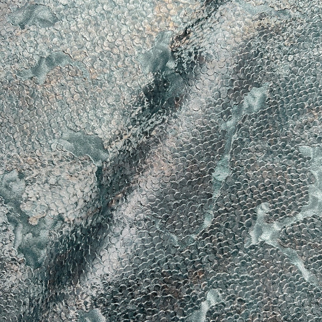 Metallic Teal Embossed Floral Scales Wallpaper 3D Textured Wallpaper ...