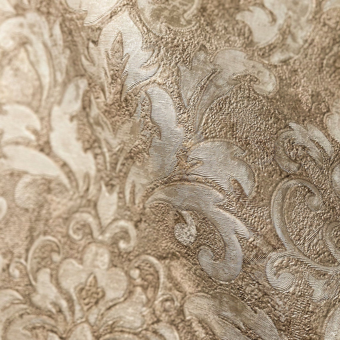 Gold Embossed Damask Wallpaper 3D Textured Wallcovering Perfect for ...