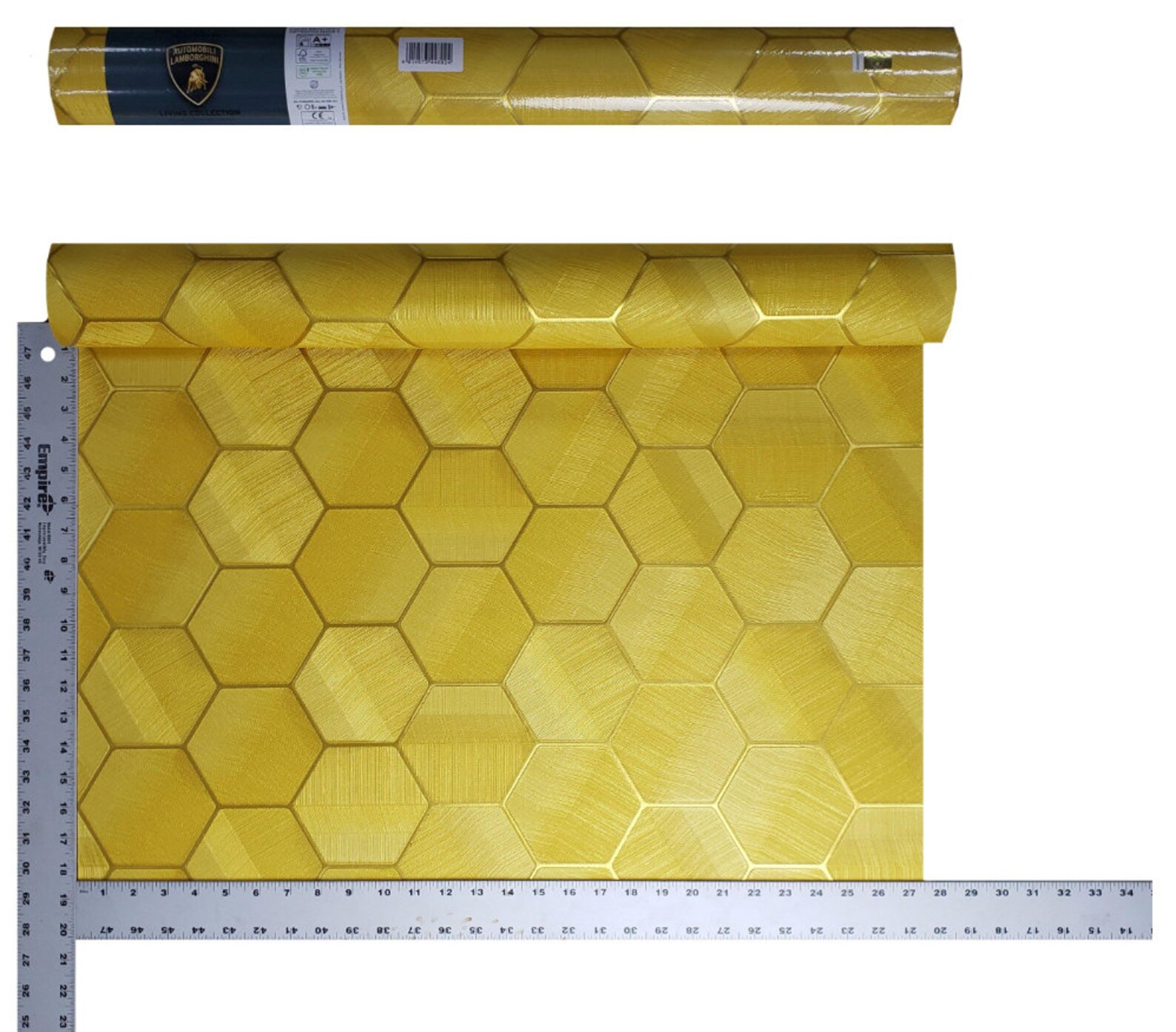 Yellow Bumblebee Hexagon Pattern Thick Faux Grasscloth Texture ...
