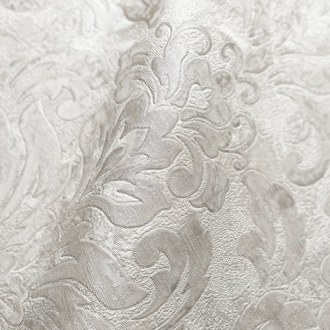 White Embossed Damask Wallpaper 3D Textured Wallcovering Perfect for ...