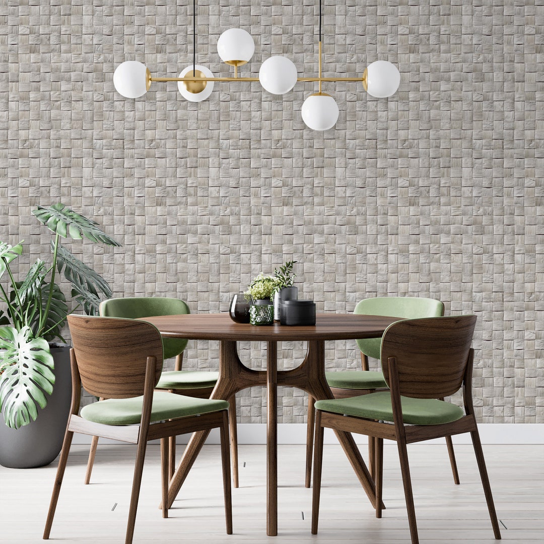 Rattan Palm Woven Basketweave Effect Traditional Wallpaper 3D Textured ...