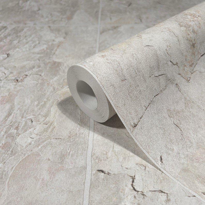 Travertine Wallpaper Distressed Marble Stone Slab Effect 3D Textured ...