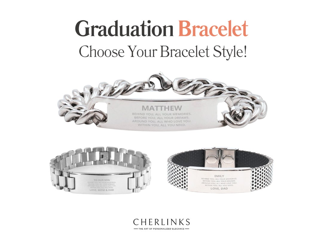 Personalized Graduation Bracelet Gift for Men Women Teen, Behind You ...