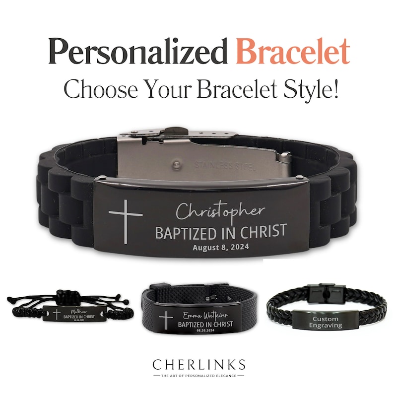 Black Mens Cross Bracelet - Etsy