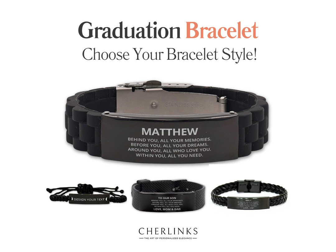 Personalized Graduation Bracelet Gift for Men Women Teen, Behind You ...